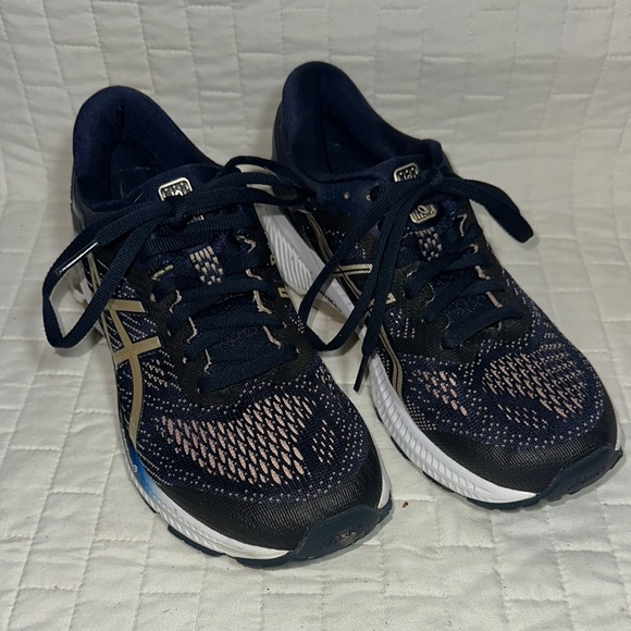 Asics | Shoes | Asics Gel Kayano 26 Navy And Pink Running Shoes Womens ...